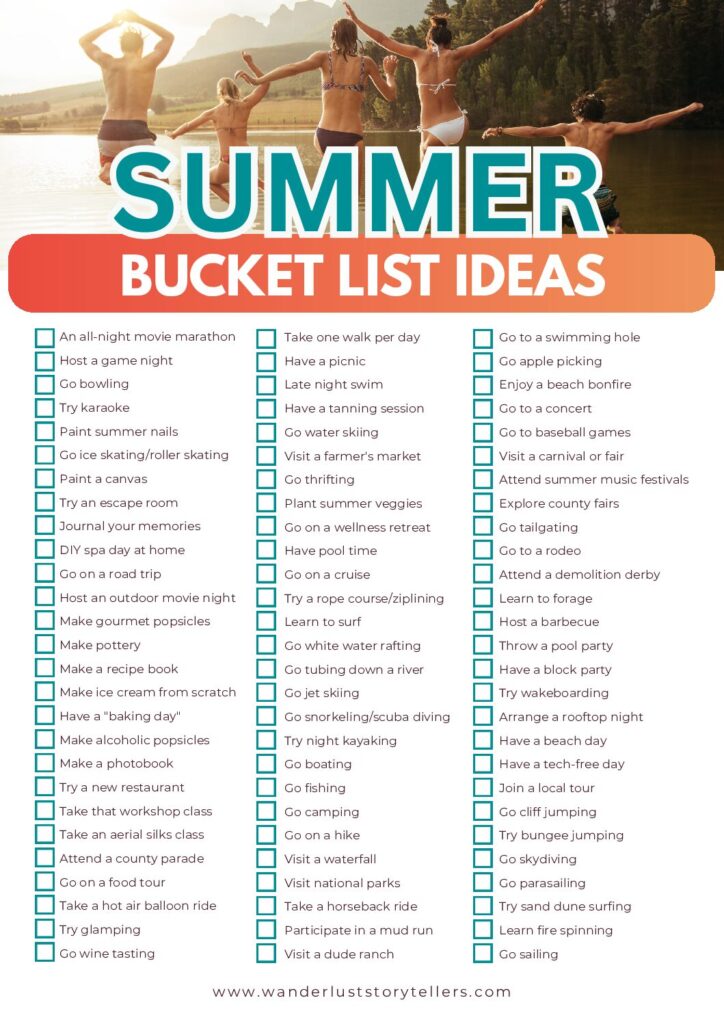 105 Ultimate Summer Bucket List Ideas to Beat the Boredom